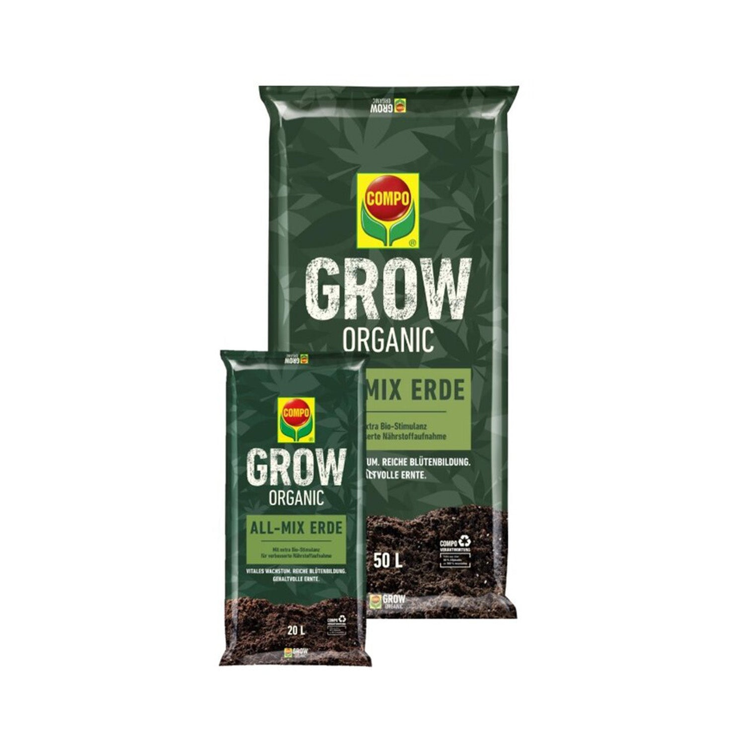 COMPO Grow Organic All-Mix - Hochwertige, stark vorgedüngte Spezialerde | GoGrow